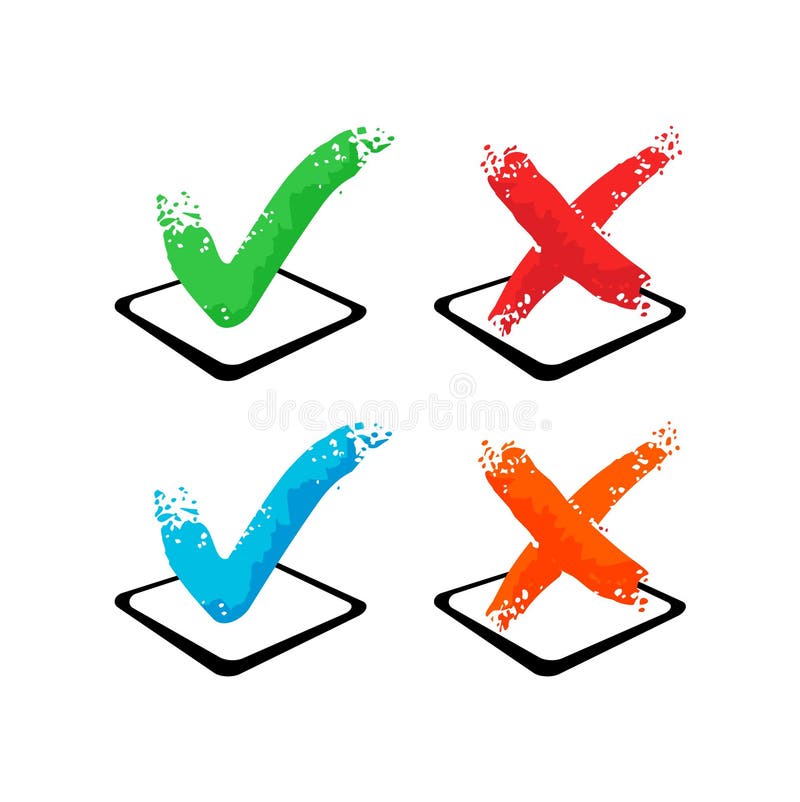 Häkchen - ja und nein vektor abbildung. Illustration von akzeptieren ...