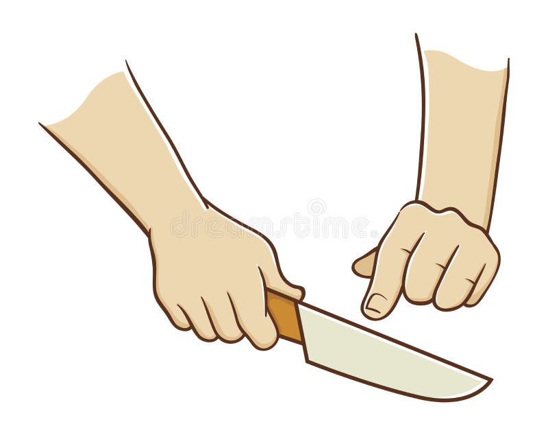 Hände, Die Ein Messer Halten Vektor Abbildung - Illustration von koch ...