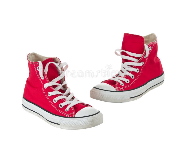 Vintage hängande röda skor arkivfoto. Bild av smuts, tappning - 18639912