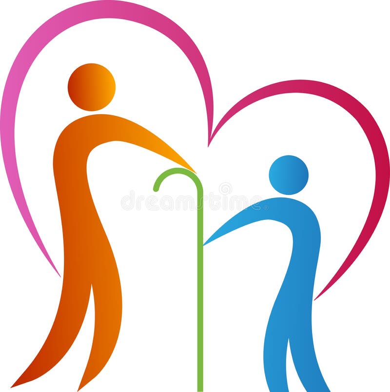 Hög Omsorglogo, Symbolsymbol För äldre Folk, Sund Vårdhembegreppsdesign ...