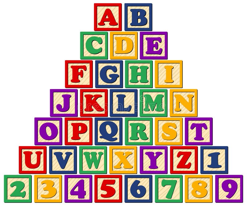Alphabet Nummeriert Quadratische Tasten-Serie Stock Abbildung ...