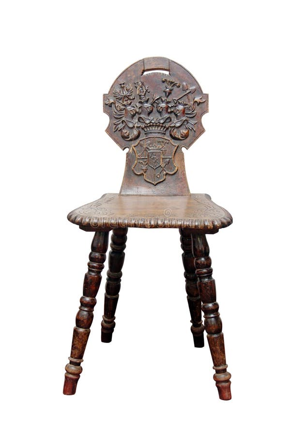 Hölzerner Mittelalterlicher Stuhl Stockfoto - Bild von muster ...