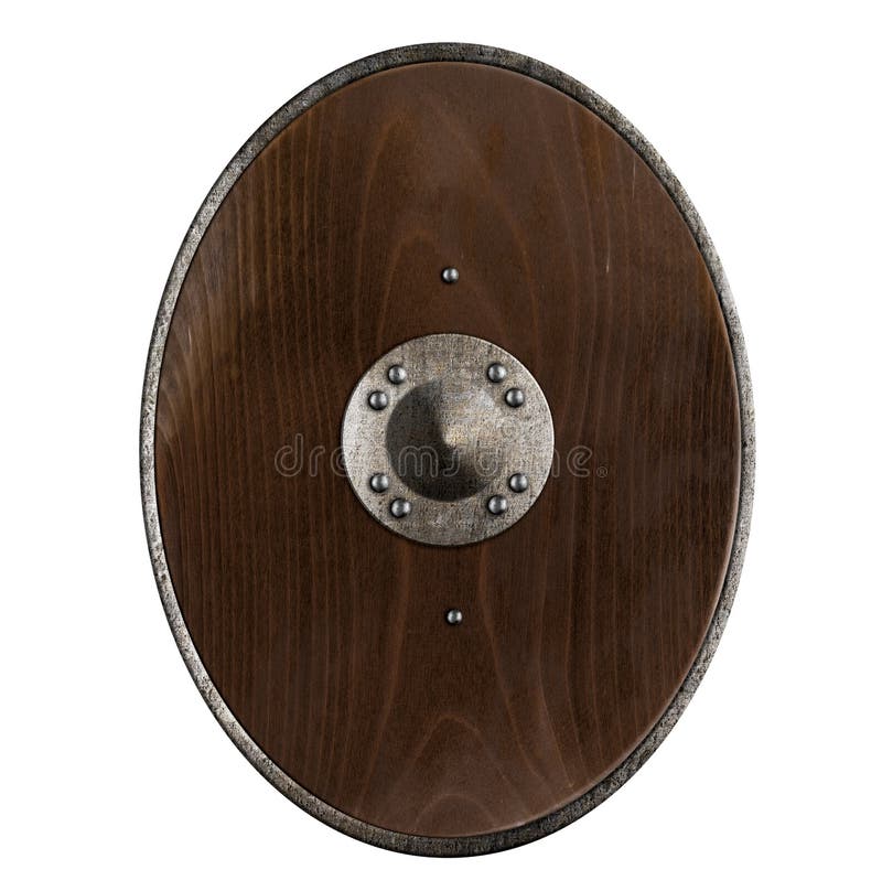 Hölzerner Wikinger Ovales Schild Mit Metallgrenze Stockbild - Bild von ...