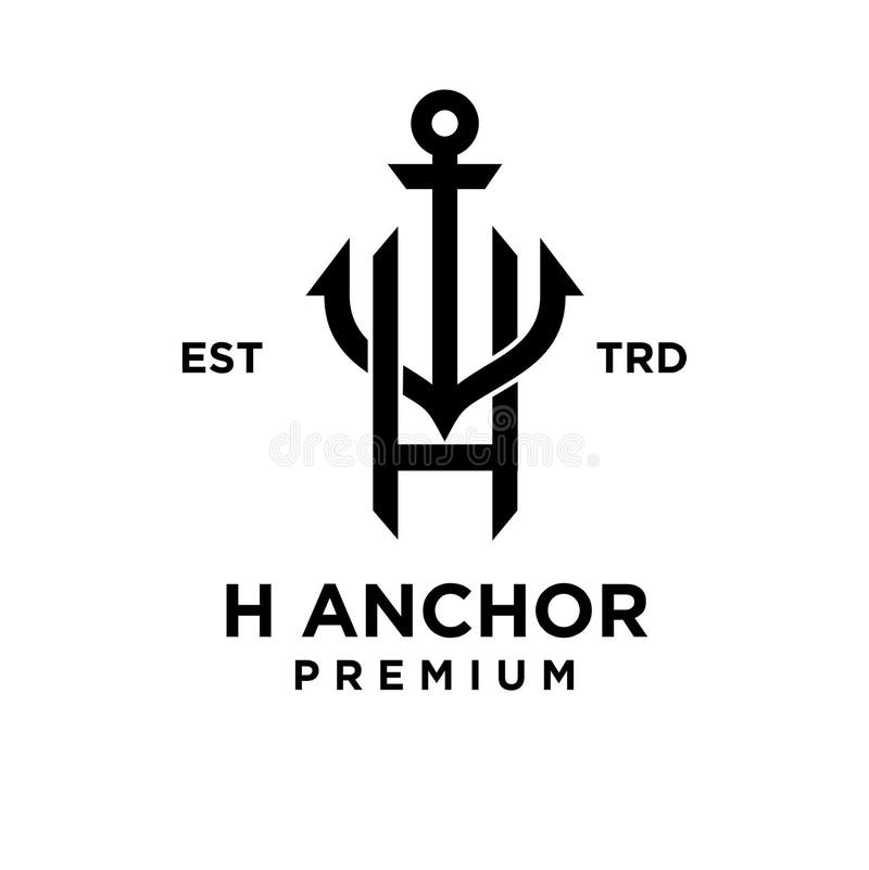 H Anchor Letter Initial Design Icon Logo Stock Vector - Illustration of ...