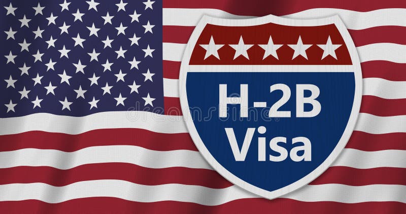 H2b Visa Highway Sign on US Flag Stock Photo - Image of workers ...