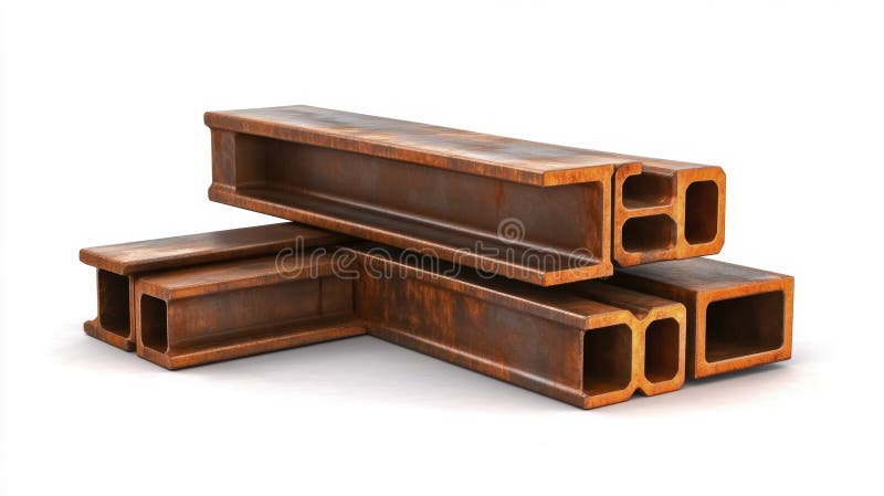 H-beams Isolated on White Background Stock Illustration - Illustration ...