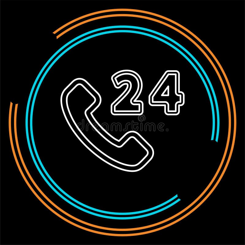 24h Call Center - Help Icon, Technical Support Stock Vector ...