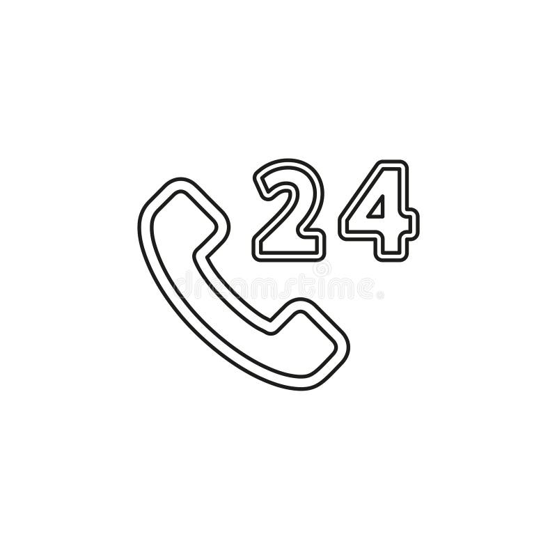 24h Call Center - Help Icon, Technical Support Stock Illustration ...