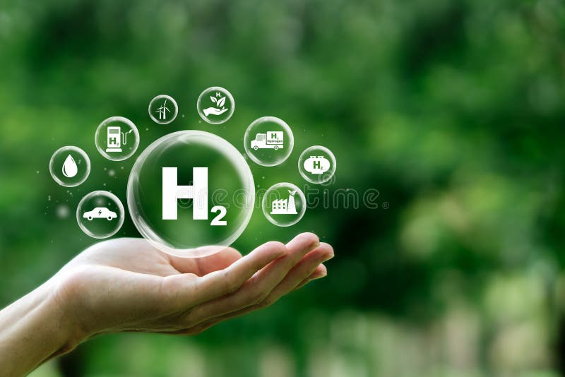H2, Clean Hydrogen Energy Concept on Human Hand. Environment. Eco ...