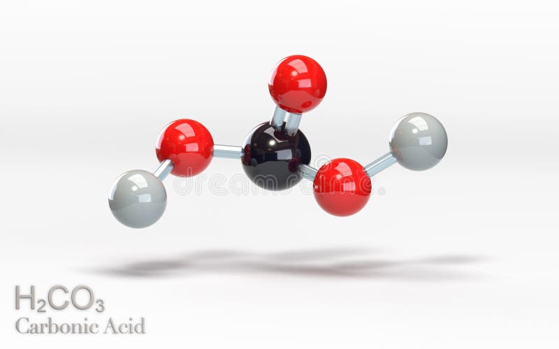 H2CO3 Carbonic Acid. Molecule with Hydrogen and Nitrogen Atoms. 3d ...