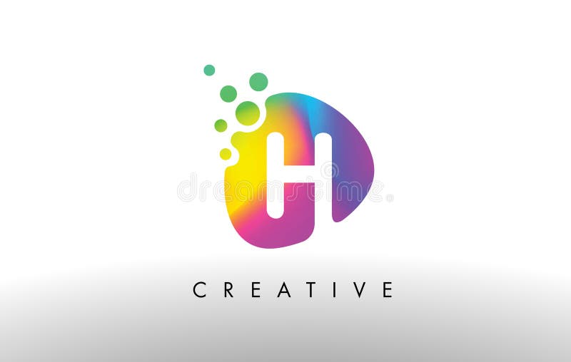 H Colorful Logo Design Shape. Purple Abstract Shape Letter Icon. Stock ...
