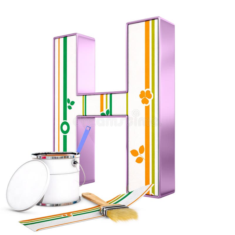 `H` Decorated Letter with Renovation Tools Stock Illustration ...