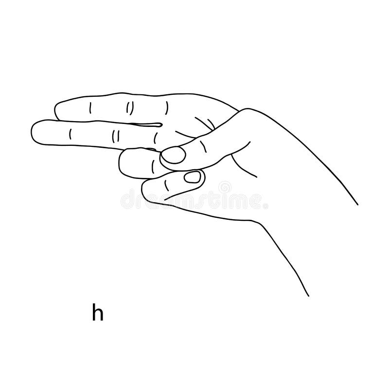 H is the Eighth Letter of the Alphabet in Sign Language. Vector ...