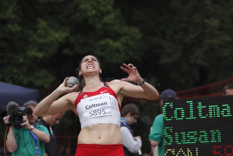 H Eptathlonist Susan Coltman in Put Shot Editorial Photo - Image of ...