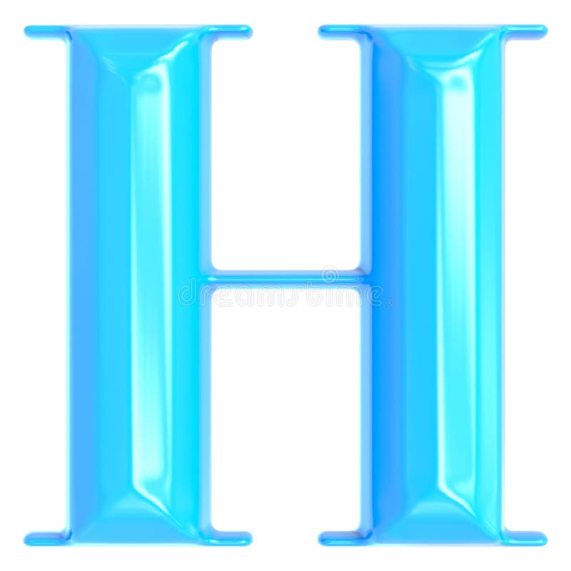 H Font Blue 3D with White Background Stock Illustration - Illustration ...