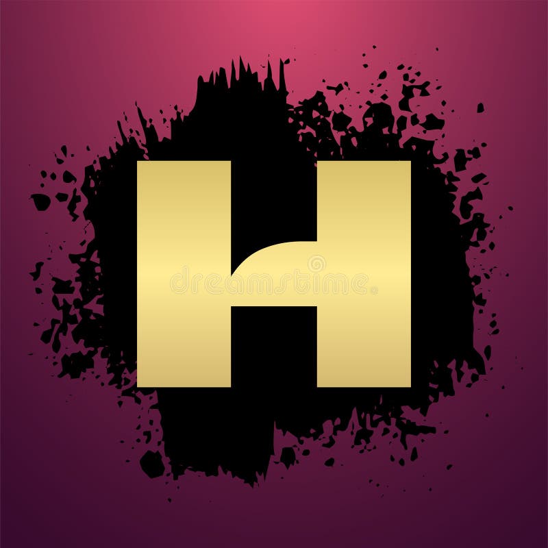 H Gold Letter Logo Design with Simple Style Stock Vector - Illustration ...
