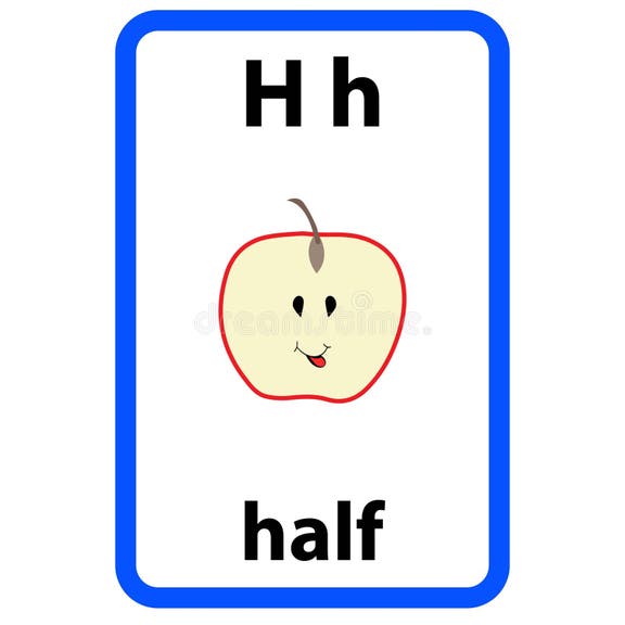 Alphabet Flashcard for Children with the Letter H from Half Stock ...