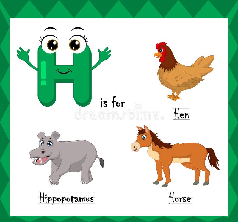 Horse English Zoo Alphabet Letter H Stock Illustrations – 53 Horse ...