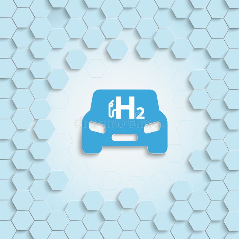 Blue Hexagon Structure Gears H2 Hydrogen Header Stock Vector ...