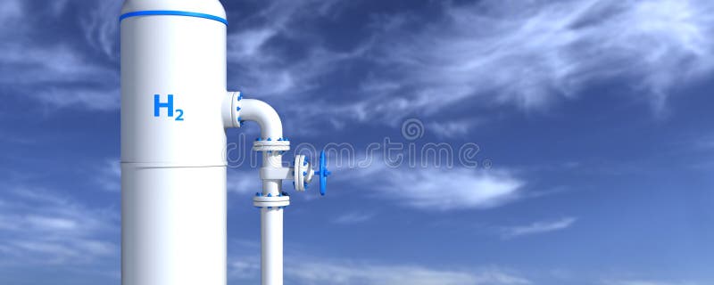 H2 Hydrogen Gas Tank stock illustration. Illustration of environment ...