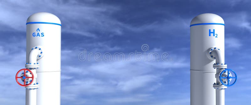 H2 Hydrogen and Gas Tanks stock illustration. Illustration of ...