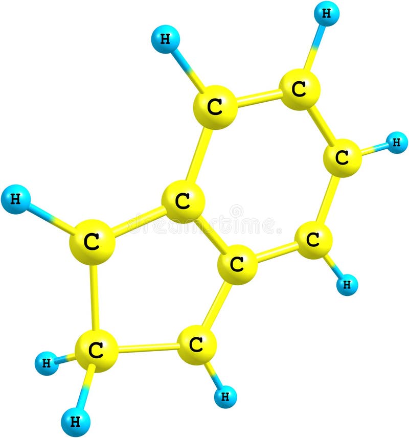 2H-indene Molecular Structure on White Background Stock Illustration ...