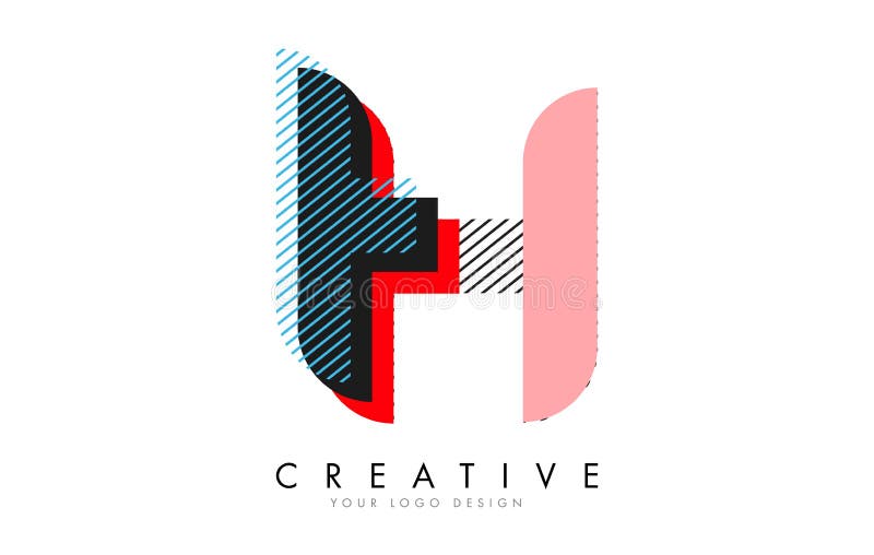 H Letter with an Abstract Pop Art Logo Design Stock Vector ...