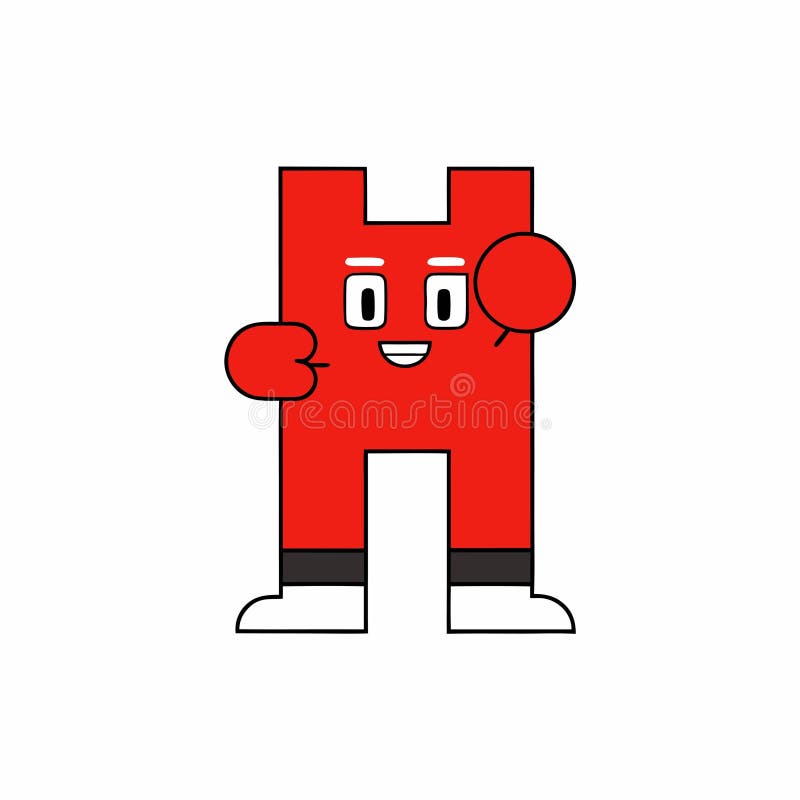 H Letter Boxing Character Vector Template Design Illustration Stock ...
