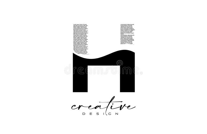 H Letter Logo Design with Creative Letter H Made of Black Text Font ...