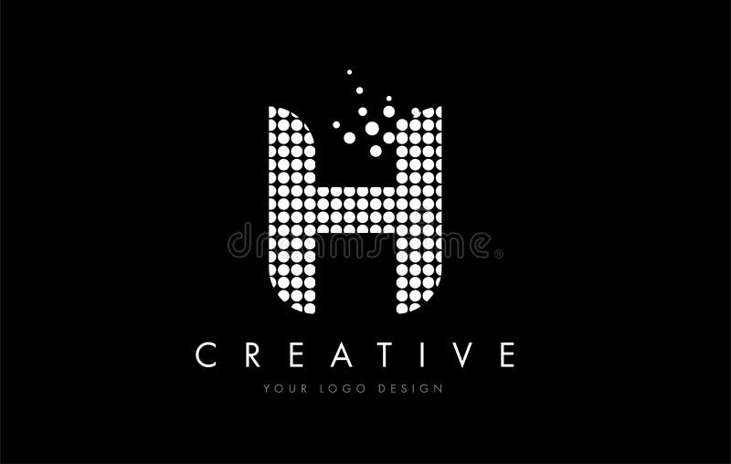 H Letter Logo Design with White Dots and Swoosh Stock Vector ...