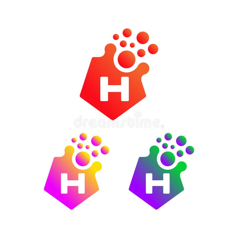 H Letter Logo Template Vivid Coloured Stock Vector - Illustration of ...