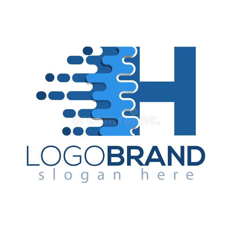 H Letter Pixel Icon Vector Logo Element. Letter Speed Logo Template ...