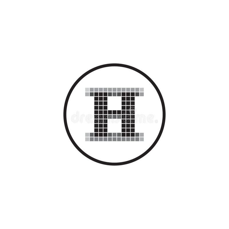 H Letter Pixel Motion Logo Design, Square Pixel H Letter Vector Logo ...