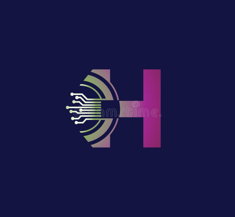H Letter Technology Logo Design. with Communication Service. Modern ...