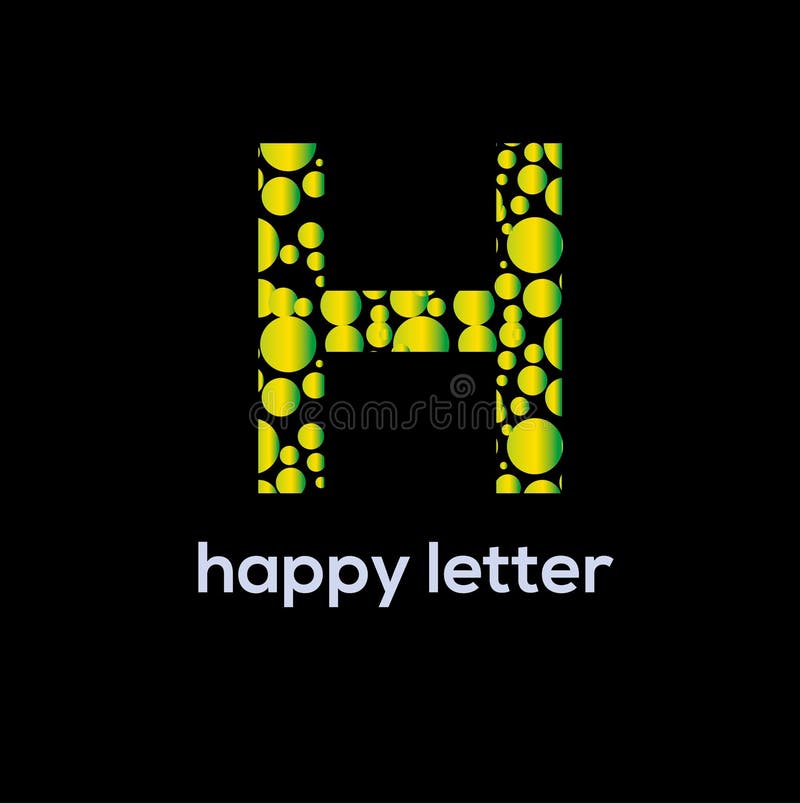 Letter H Bubbles Vector Blue Bubble Design Illustration Stock ...