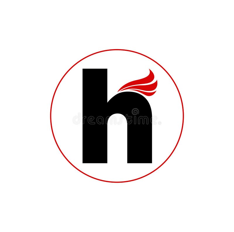 H Letters with Red Wing Icon. H Wing Icon Stock Vector - Illustration ...