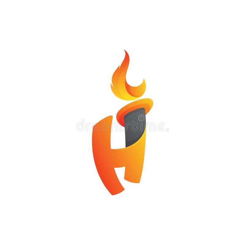 H Logo and Fire Design Vector, 3d Colorful Logos Stock Vector ...