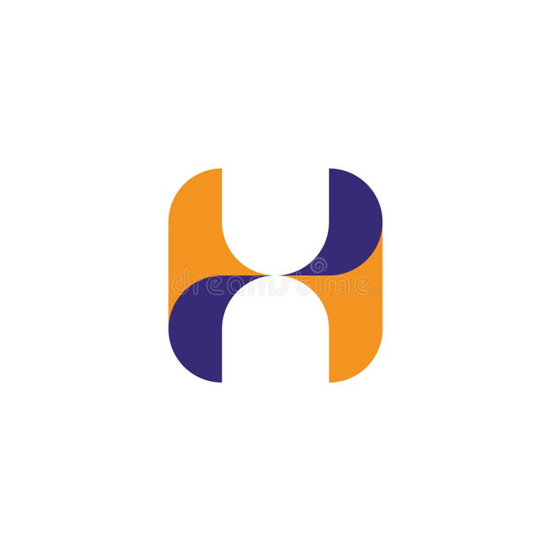 H Logo Letter Blue Orange Symbol Illustration Stock Vector ...