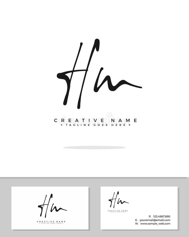 H M HM Initial Logo Signature Vector. Handwriting Concept Logo Stock ...