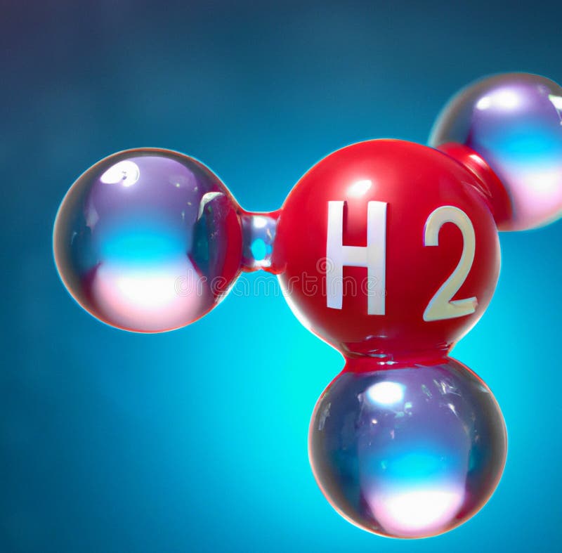 H2 Molecule Encapsulated in Bubbles within a Liquid Stock Illustration ...