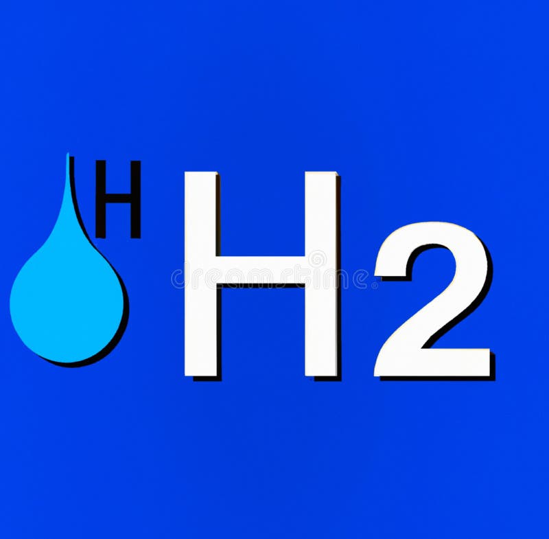 H2 Molecule Sign on Blue Backround. Stock Illustration - Illustration ...