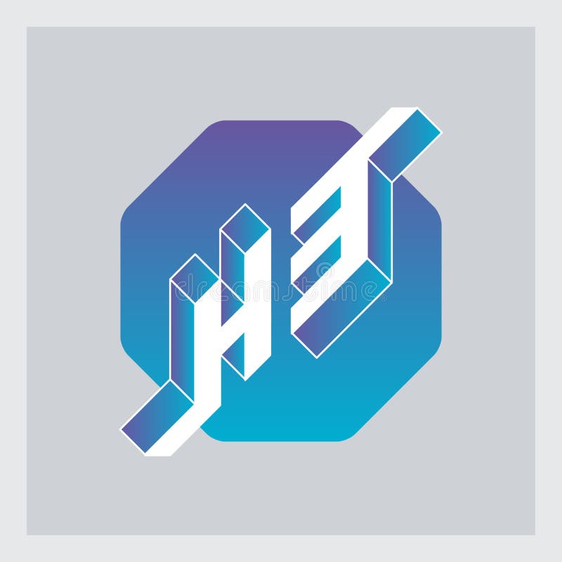 H3 - Monogram or Logotype. Volume Alphabet. Three-dimension Letter H ...