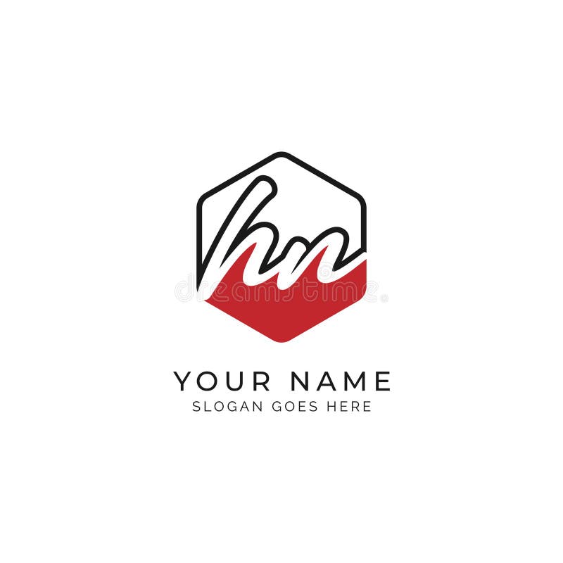 H, N, HN Initial Letter Handwritten and Signature Vector Image Template ...
