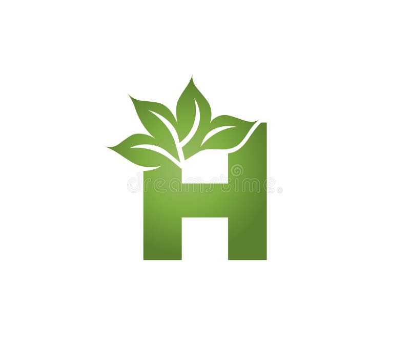 H Nature Leaf Alphabet Logo Design Concept Stock Vector - Illustration ...