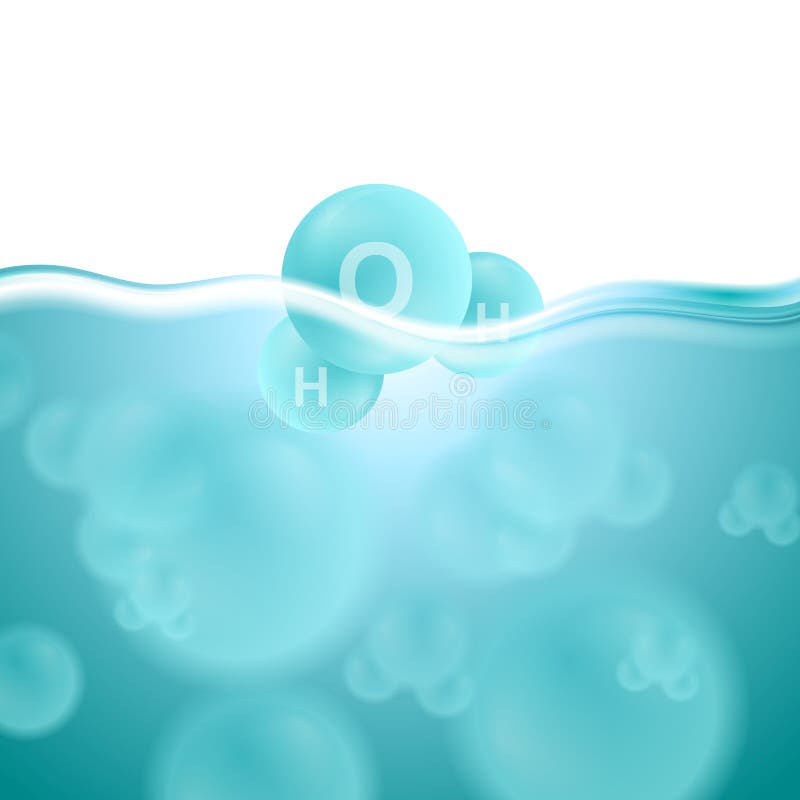 H2o Blue Water Surface with Molecule Vector Stock Vector - Illustration ...