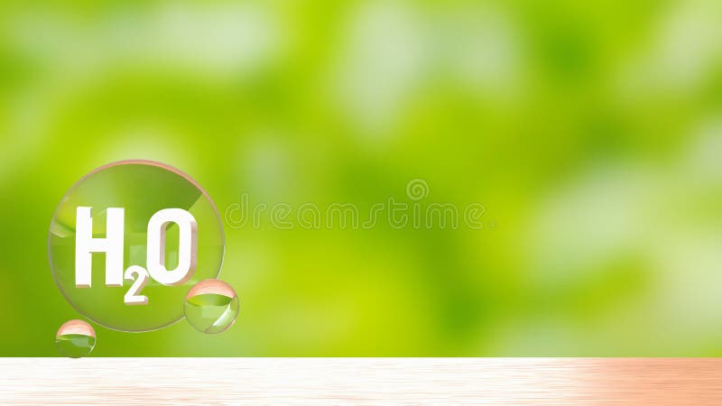The H2O in Bubble for ECO Concept 3d Rendering Stock Illustration - Illustration of signs ...