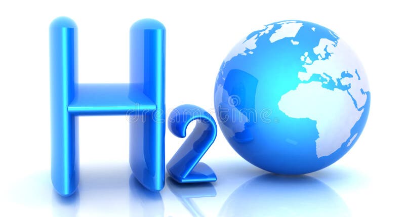 H2O. Formule van water stock illustratie. Illustration of bezinning ...