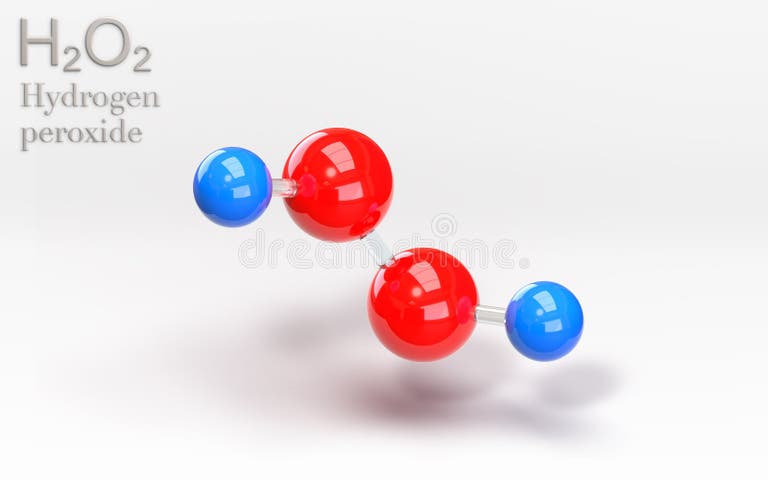 H2O2. Hydrogen Peroxide Molecule with Hydrogen and Oxygen Atoms. 3d ...