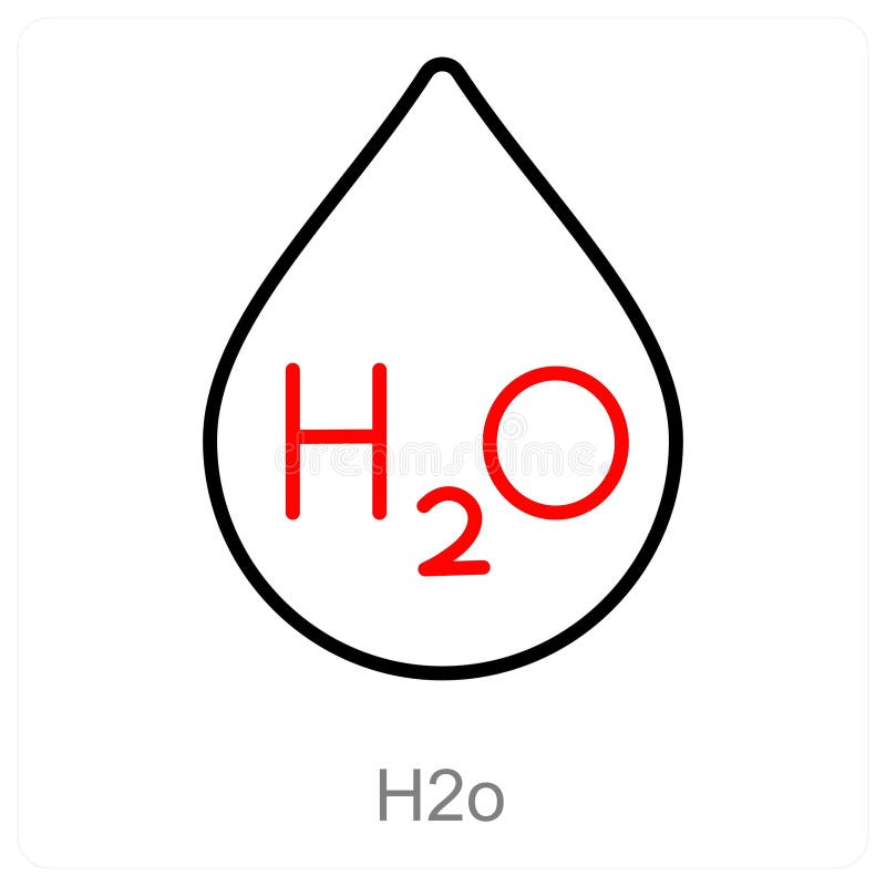 H2o and Symbol Icon Concept Stock Vector - Illustration of icon ...