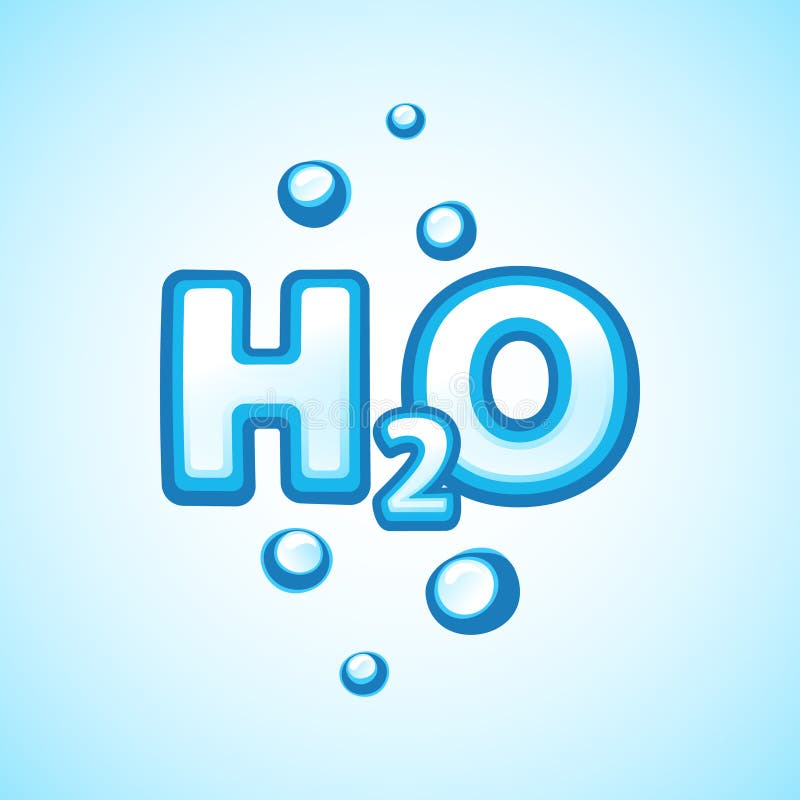 H2O Vector Logo. Chemical Formula of Water Stock Vector - Illustration ...